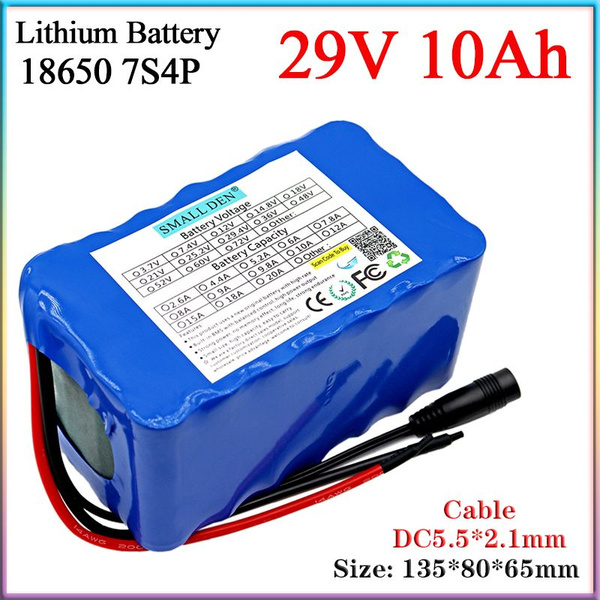 29V 10Ah 18650 Литий - ионная батарея 7S4P Встроенная 15A BMS, 24V ...