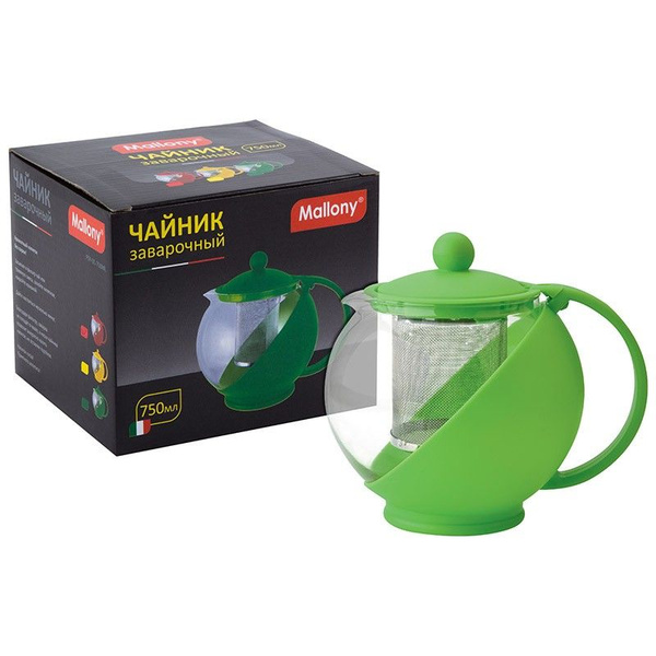 Чайник заварочный 750мл, стекло/пластик, фильтр нерж сталь, цвета микс, Variato-750, 910102 ...