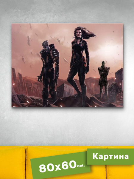Картина интерьерная на холсте - Mass Effect 2 (Масс Эффект 2) команда ...