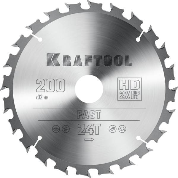 Диск пильный по дереву KRAFTOOL Fast 200 х 32 мм 24Т, купить на OZON по ...