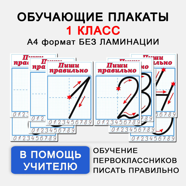 Пиши цифры правильно. Наглядные обучающие материалы (плакаты/постеры ...