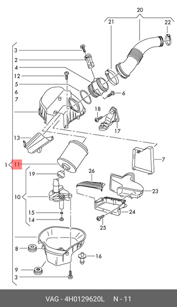 Фильтр воздушный Sauvage 4H0 129 620 L - купить по выгодным ценам в ...
