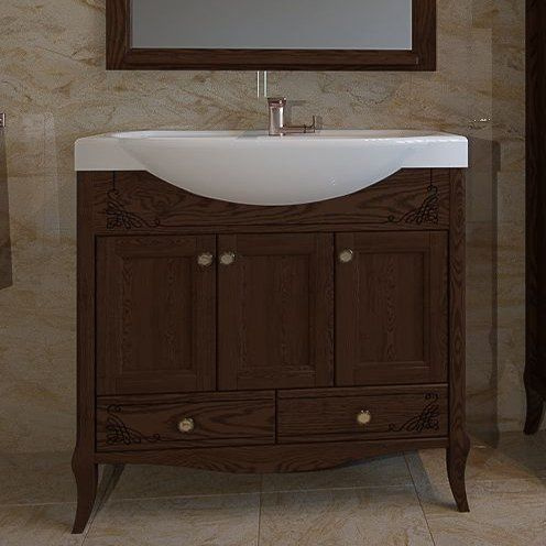 Тумба с раковиной ASB-Woodline Салерно 105 напольная, 106 см, под ...