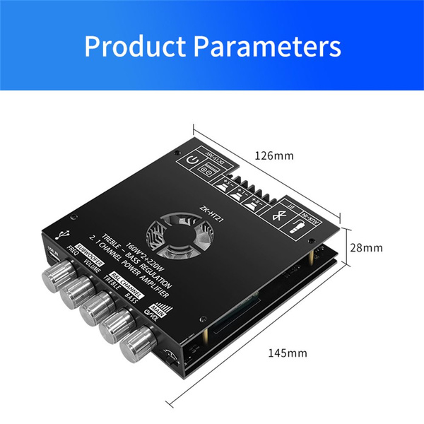 160WX2+220W TDA7498E ZK-HT21 2.1 канал Bluetooth цифровой модуль усилителя мощности DC15-36V ...