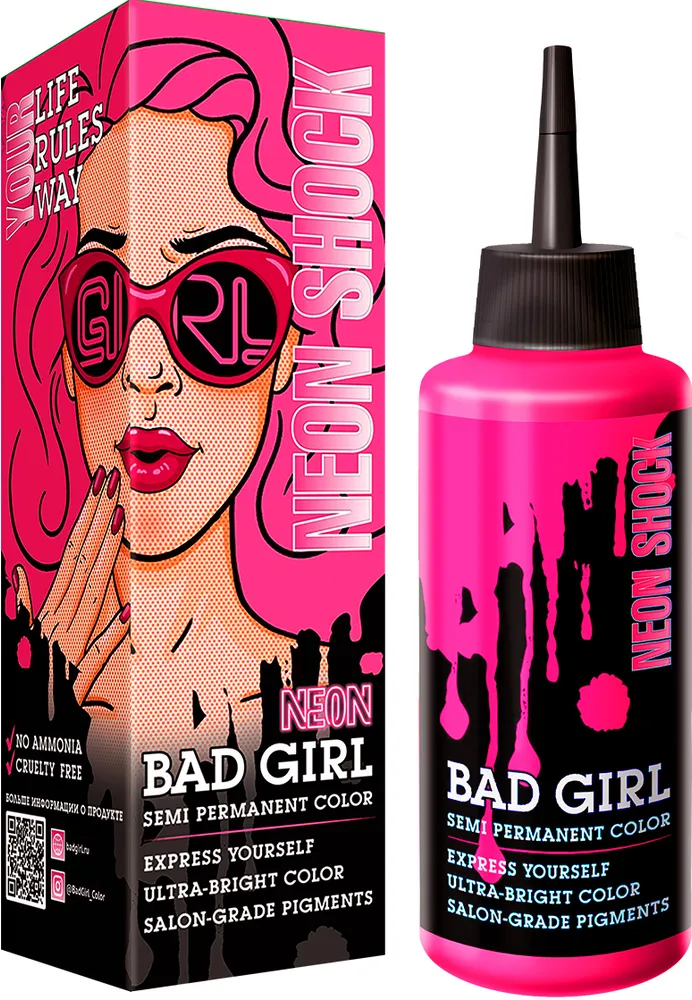 Bad Girl Краска для волос женская Neon Shock, 150 мл - купить с ...