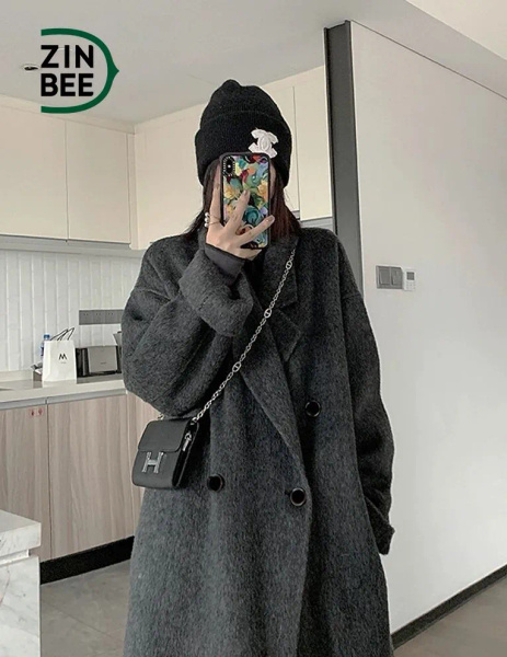 Пальто ZinBee, Зима, размер 46, цвет черный, Шерсть ламы - купить по выгодной цене в интернет ...