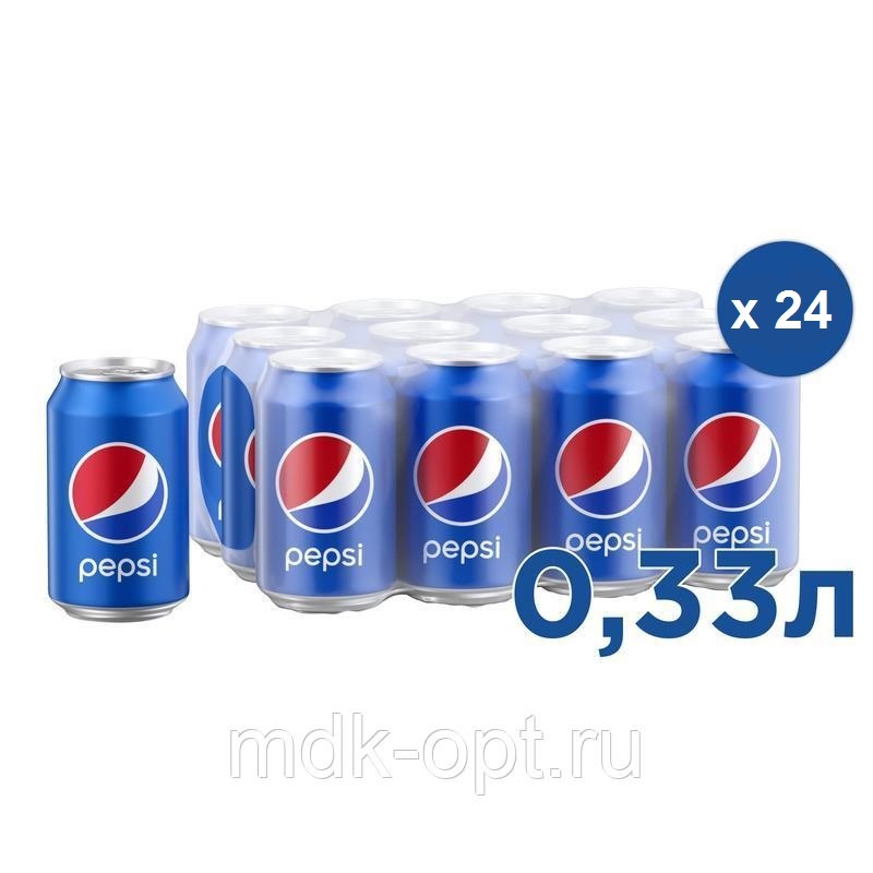 Pepsi / Пепси Газированный напиток ж/банка 0.33 л (24 штук) - купить с ...