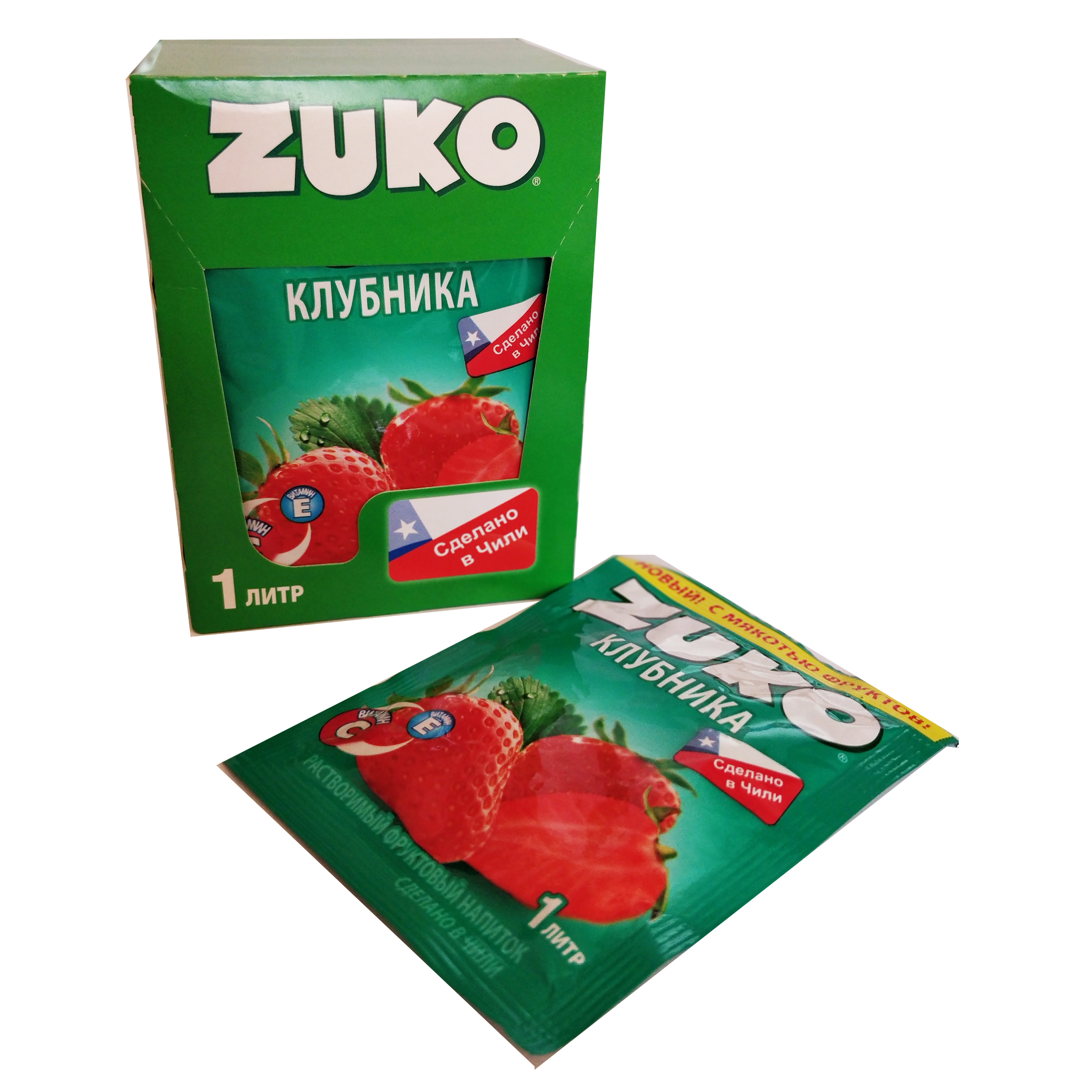 Растворимый фруктовый напиток ZUKO (ЗУКО) со вкусом клубники (12 шт ...