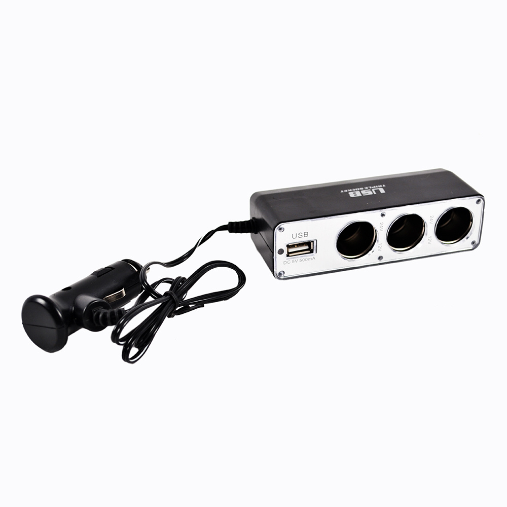 Переходник прикуривателя 3 гнезда+USB купить по низкой цене с доставкой ...