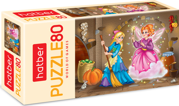 Пазлы Hatber "Золушка и Фея" 80 элементов, формат А5 - купить с доставкой по выгодным ценам в ...