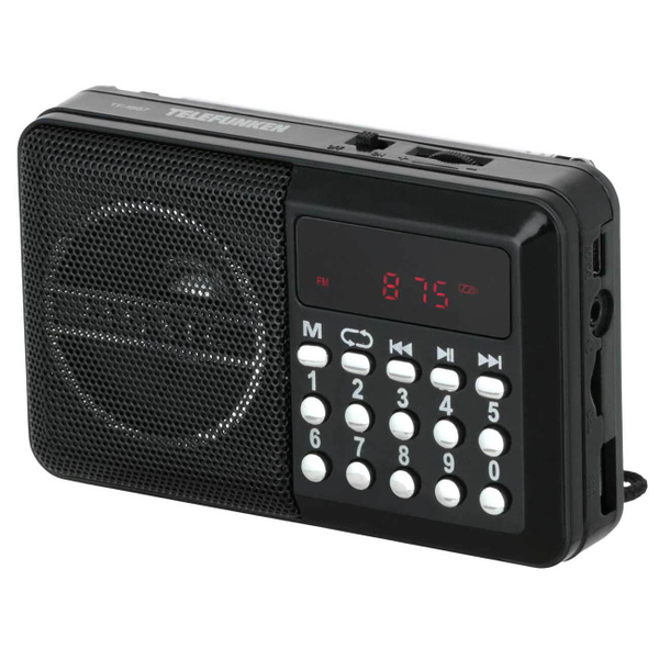 Радиоприемник карманный цифровой TF-1667 черный, 3 Вт, FM, MP3/USB ...