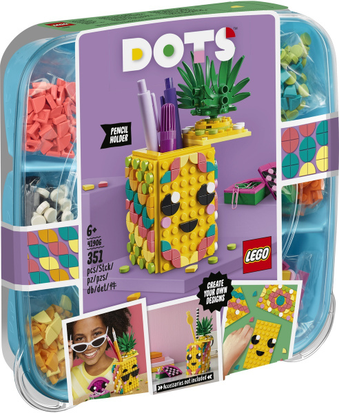 Набор для творчества LEGO DOTS 41906 Подставка для карандашей «Ананас ...