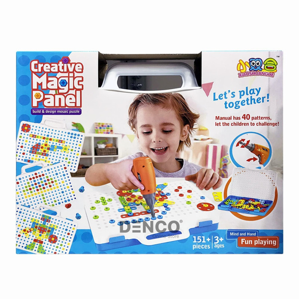 Развивающая конструктор-мозаика с шуруповертом на батарейках ...