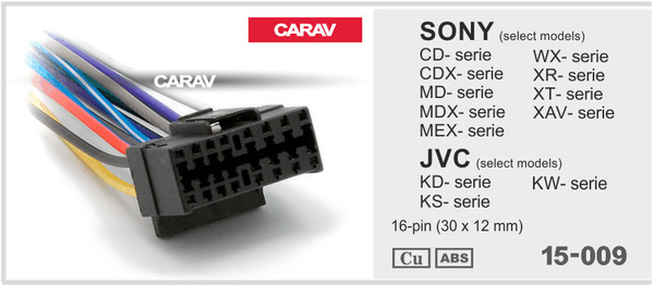 Разъем для подключения магнитолы Sony. Carav 15-009. - купить с ...