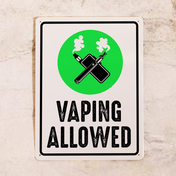 Металлическая табличка Vaping Allowed, 20х30 смв подарок вейперу ...