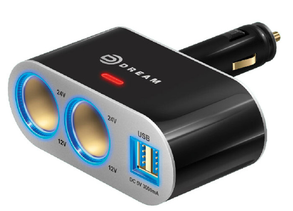 Разветвитель прикуривателя Dream Tech Wf 1002 3a 2 гнезда 2usb
