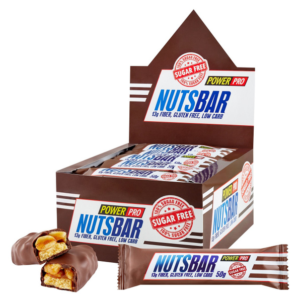 Power Pro Nuts Bar 50 г х 20 шт Арахис и карамель - купить с доставкой ...