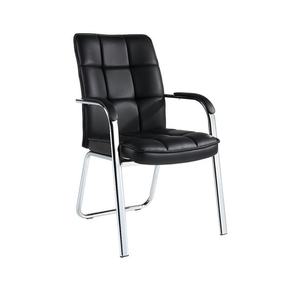 Офисное кресло Easy Chair Кожзам черный, хром (1280877), Искусственная ...