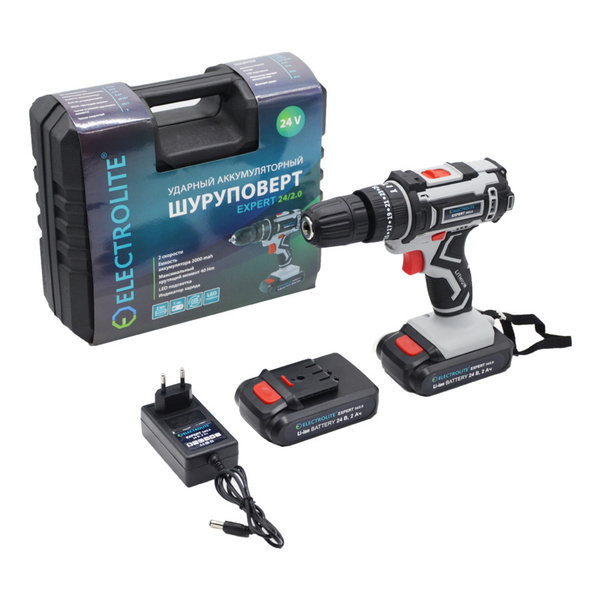 Шуруповерт аккумуляторный / Дрель шуруповерт по металлу и дереву ELECTROLITE EXPERT 24/2.0 ...