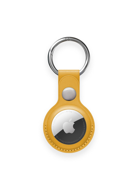 Чехол для AirTag / Кожаный чехол Брелок для Apple AirTag цвет: жёлтый ...