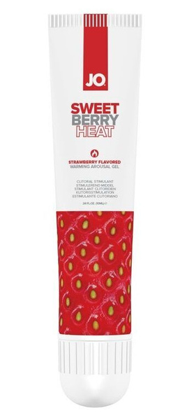 Стимулирующий клиторальный гель со вкусом клубники JO Sweet Berry Heat ...