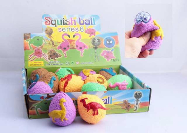 Игрушка-антистресс Junfa Dinosaur Egg Мялка "Яйцо динозавра", 12 яиц в дисплее купить на OZON по ...