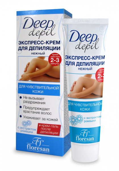 Floresan Нежный экспресс-крем для депиляции для чувствительной кожи с ...