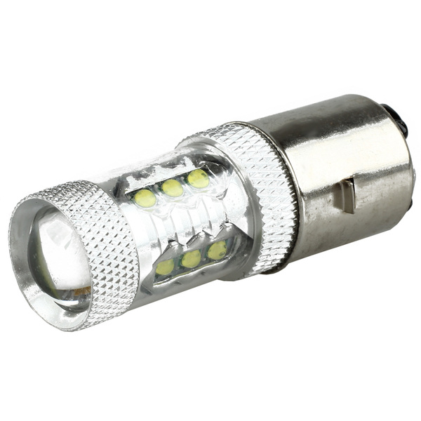 80W BA20D H6 Белый 16 светодиодов для мотоцикла, лампа для фар ...