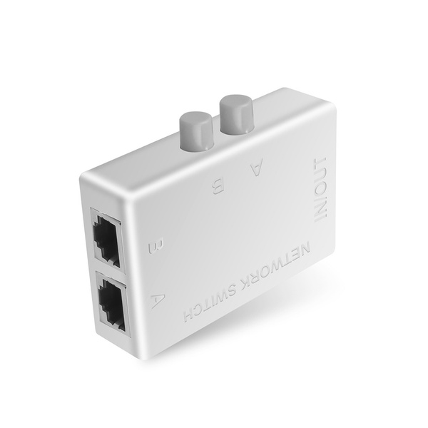 Mini 2 Port RJ45 RJ-45 Сетевой коммутатор Ethernet Network Box Switcher ...