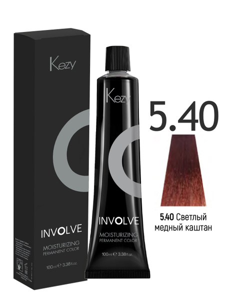 KEZY. Крем краска для волос 5.40 Светлый медный каштан с MFA комплексом ...
