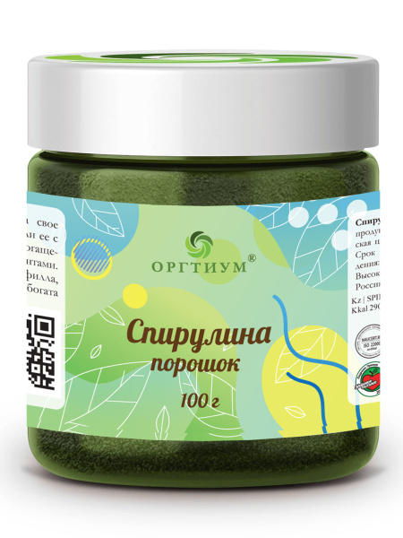 Спирулина (Spirulina) порошок Оргтиум, 100 гр - купить с доставкой по ...