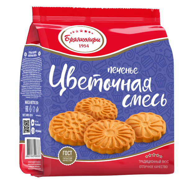 Печенье Брянконфи Цветочная смесь, 250 г - купить с доставкой по ...