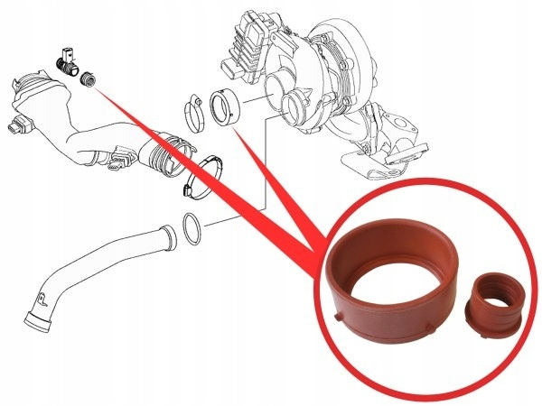 Комплект уплотнений трубопровода для Mercedes-Benz OM642 (6420940580 ...