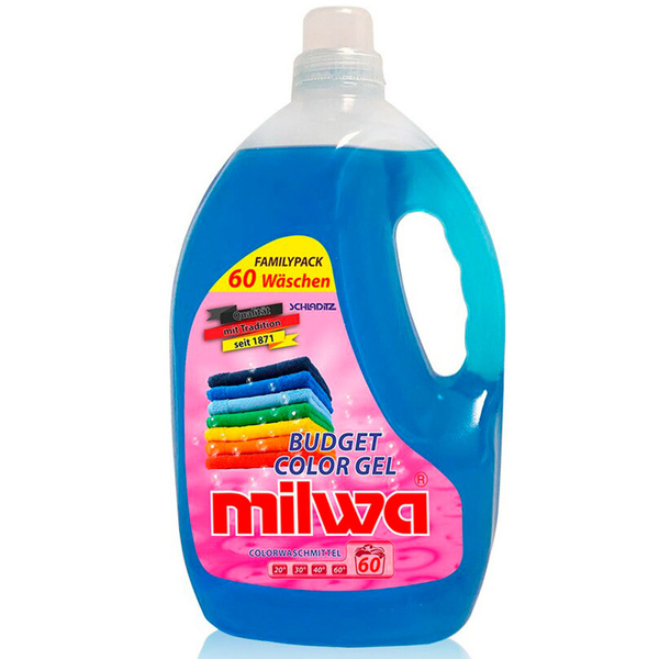 Milwa Гель для стирки Budget COLOR (3 л), для цветных тканей, 60 стирок ...