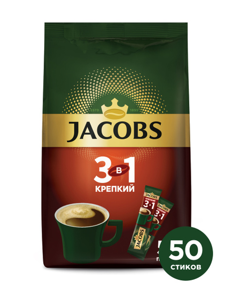 Напиток кофейный растворимый Jacobs 3 в 1 Крепкий 675 г купить с