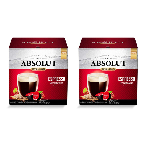 Кофе в капсулах Dolce Gusto Drive Absolut Espresso. 2 упаковки по 16 шт ...
