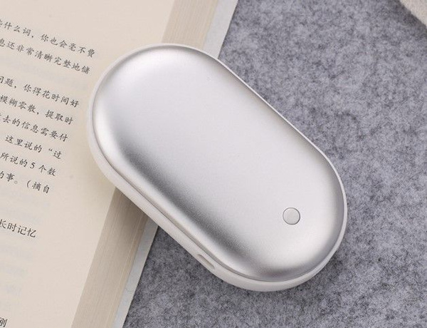 Электрическая грелка для рук + аккумулятор USB, 5000 mA, серебряный ...