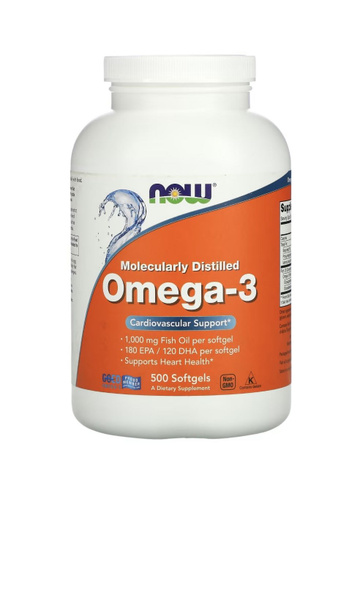 Омега 3 NOW Omega 3 1000 mg Fish Oil 180 EPA/120 DHA 500 капсул ...