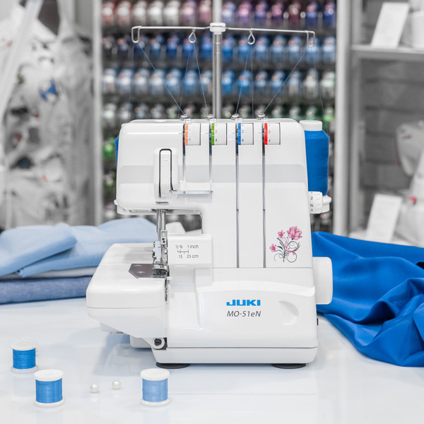 Оверлок Juki MO-51eN для дома / 3-4 ниточный / для всех тканей / верхний нож / ролевый шов ...