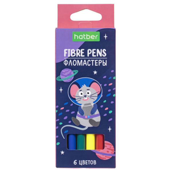 Фломастеры Hatber ECO Космос 6 цветов в картонной коробке с европодвесом купить на OZON по ...