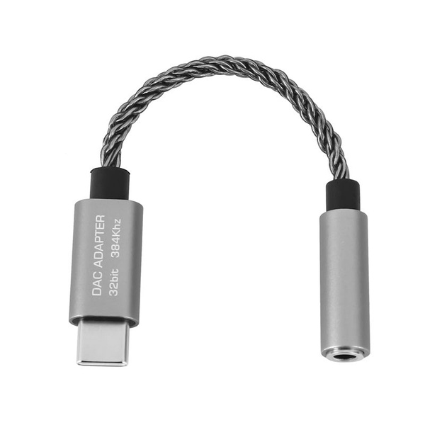 (K T N M)Аудиоадаптер ALC5686 USB Type-C для подключения цифрового декодера DAC 3,5 мм, Серый ...