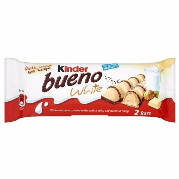 Kinder Батончик Киндер Буэно, вафельный, в белом шоколаде, 39 г ...