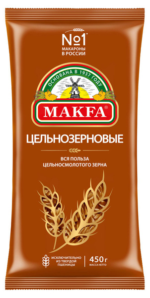 Макаронные изделия Makfa цельнозерновые спирали, 450 г, 4 шт - купить с доставкой по выгодным ...