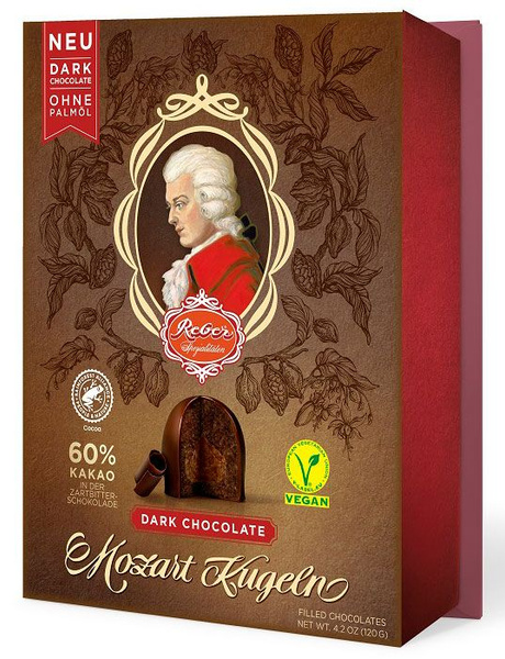 Конфеты Reber из горького шоколада с начинкой из орехового пралине и ...