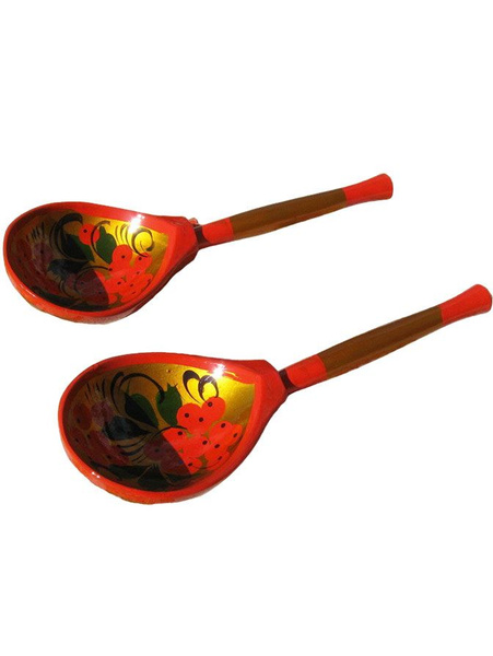 Расписные деревянные ложки Хохлома 2 шт Borosko 43-025 купить на OZON по низкой цене (867438936)