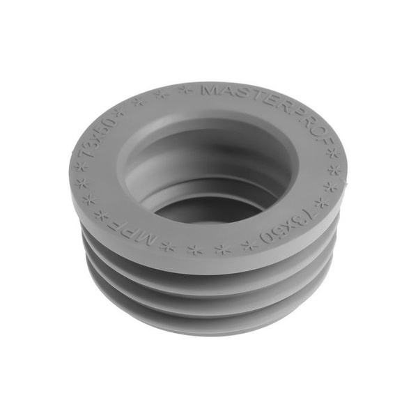 Манжета переходная MasterProf, d - 73х50 мм, для канализационных труб, ТЭП, серая, 2 штуки, sl ...