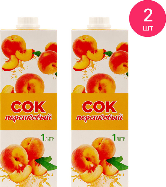 Сок Широкий Карамыш восстановленный с мякотью со вкусом персика ГОСТ 1л