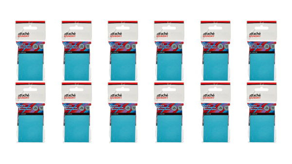 Attache Economy Стикеры с клеевым краем, 76x51 мм, 100 листов, неоновый синий, 12 упаковок ...