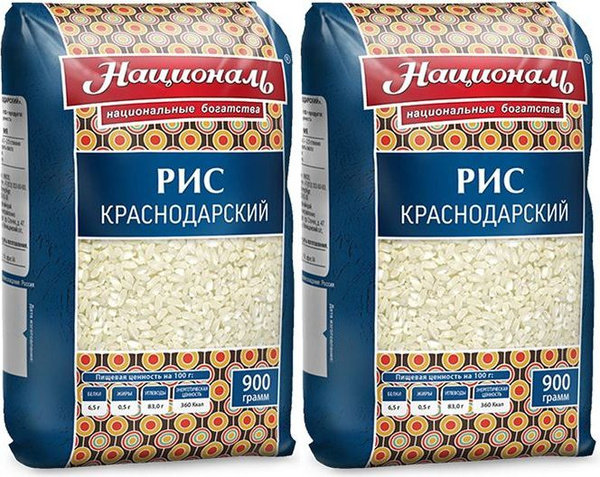 Рис Националь Краснодарский круглозерный шлифованный 1,5 кг, комплект ...