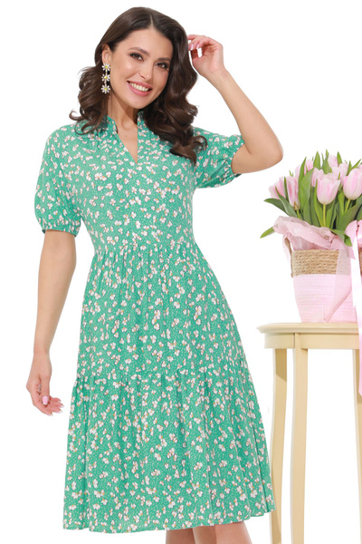 Платье Цветочный парфюм, мята DStrend, Женский, Лето, размер 44, материал Вискоза — купить в ...